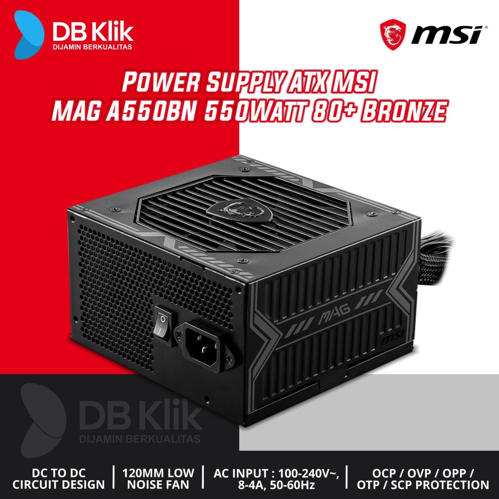 Jual Power Supply MSI MAG A550BN 550Watt 80+ Bronze - PSU MSI MAG A550 ...