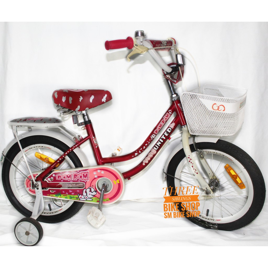 Jual SEPEDA MINI ANAK UNITED POM POM 16 INCH MERAH | Shopee Indonesia