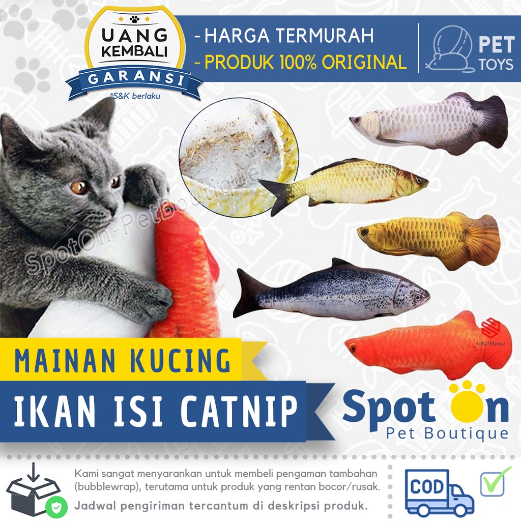 Jual Boneka Catnip Ikan Mainan Kucing | Bantal Isi Catmint Kucing | Cat ...
