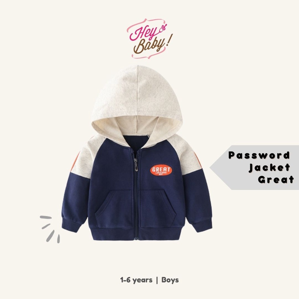 Jual HEYBABY - Password Jacket Hoodie Great Atasan Sweater 1 - 7 Tahun | Shopee Indonesia