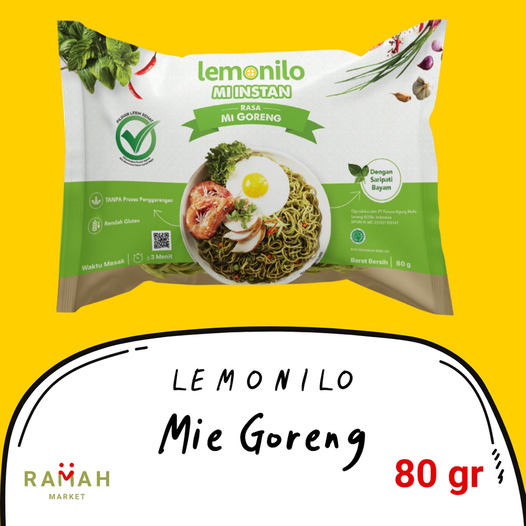 Jual Lemonilo Mie Instan Rasa Mie Goreng 80gr | Shopee Indonesia