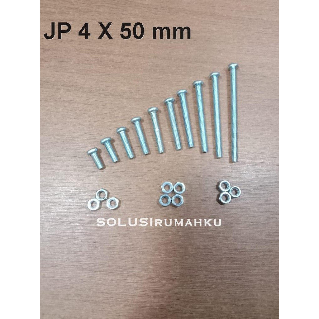 Jual BAUT MUR JP 4 X 50 ( Baud Drat Halus diameter 4 mm x panjang 50 mm ...