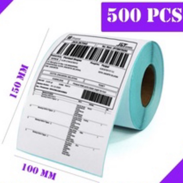 Jual Kertas Thermal 100x150 mm 500Pcs/ Stiker Label Barcode 100 x 150 mm | Shopee Indonesia