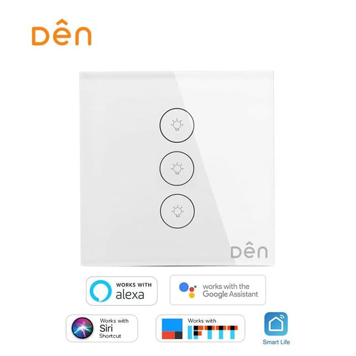 Jual DEN Smart WiFi Touch Wall Switch 3-gang for Smart Home (Alexa ...