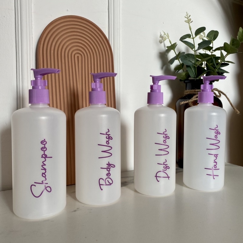 Jual BOTOL REFIL PUMP UNGU PASTEL UKURAN 500 ML BOTOL SABUN MANDI PUMP ...