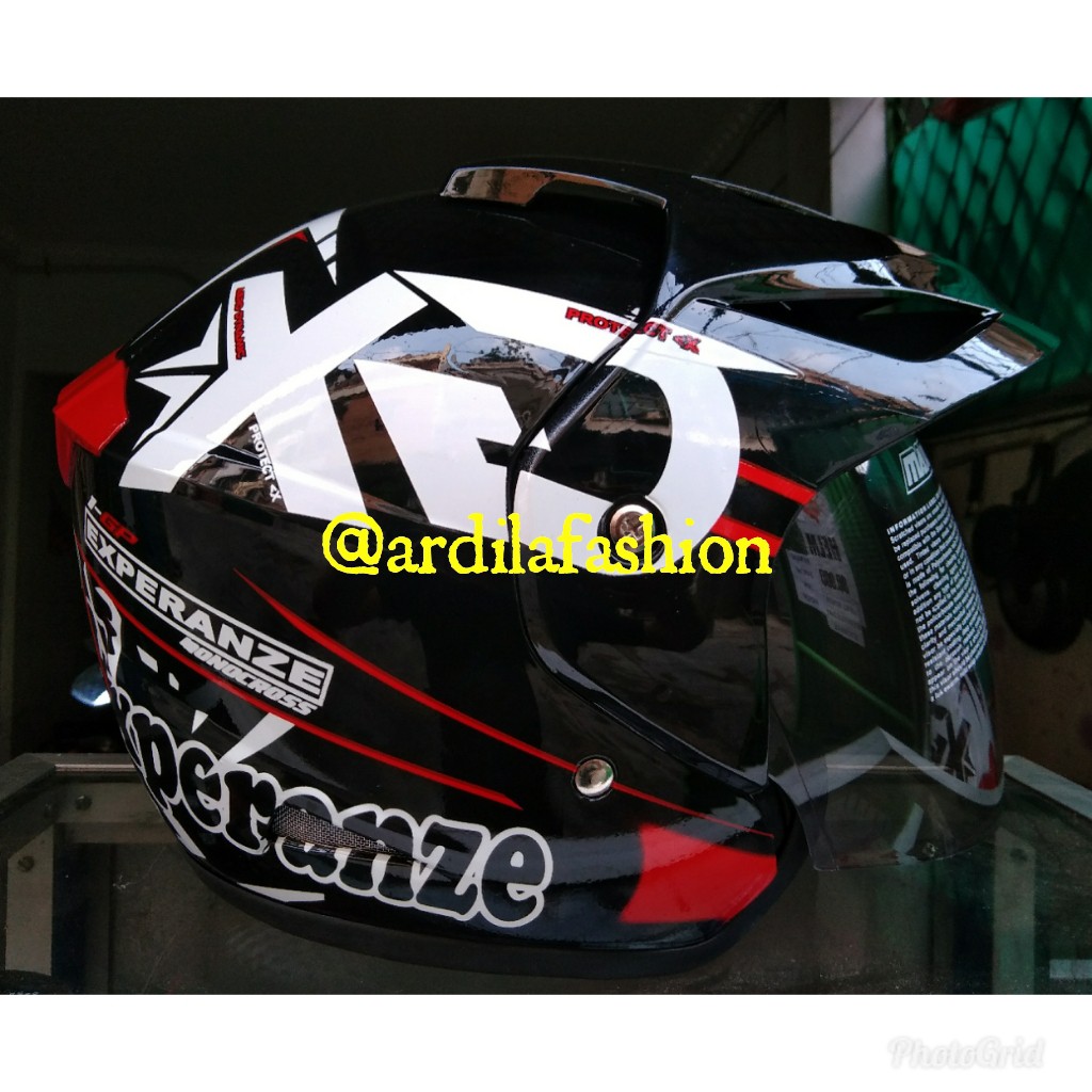 Jual HELM TAKIRA GX EXPERANZE BLACK/WHITE | Shopee Indonesia