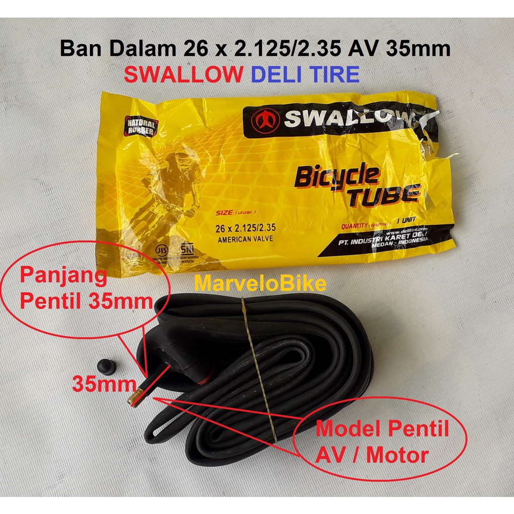 Jual Ban Dalam Sepeda 26 x 2.125 / 2.35 Swallow AV 35mm | Shopee Indonesia