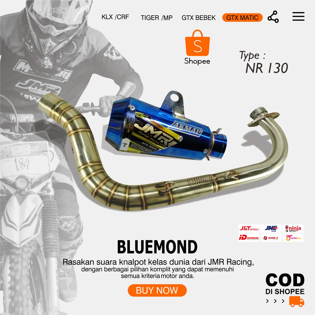 Jual KNALPOT RACING GTX MATIC BEAT TYPE N 130 BLUEMOOND JMR RACING 4135 ...