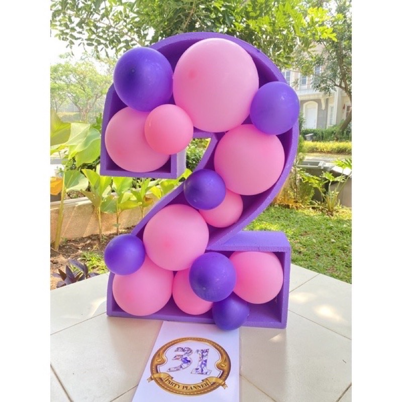 Jual ANGKA / HURUF BALON MOZAIK / 3D STANDING NUMBER BALOONS / DEKORASI ...