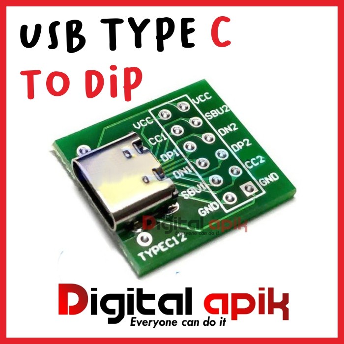 Jual USB Type C PCB To DIP Adapter Female Tipe C 3.1 V2 6P 6 Pin 2.54mm | Shopee Indonesia