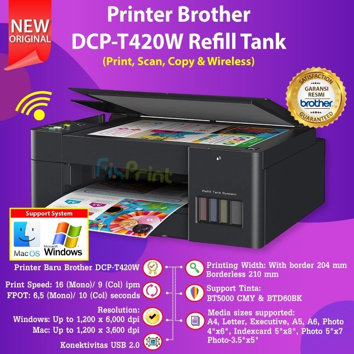 Jual Printer Brother DCP-T420W DCP T420W WiFi Wireless Print Scan Copy ...