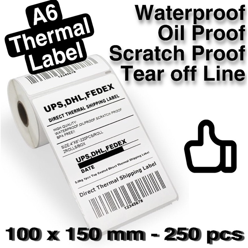 Jual Kertas Sticker 100 x 150 mm - 250 labels Direct Thermal Label ...