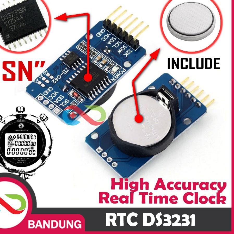 Jual QR3W RTC DS3231 SERI SN REAL TIME CLOCK I2C + BATTERY MODULE MODUL ...