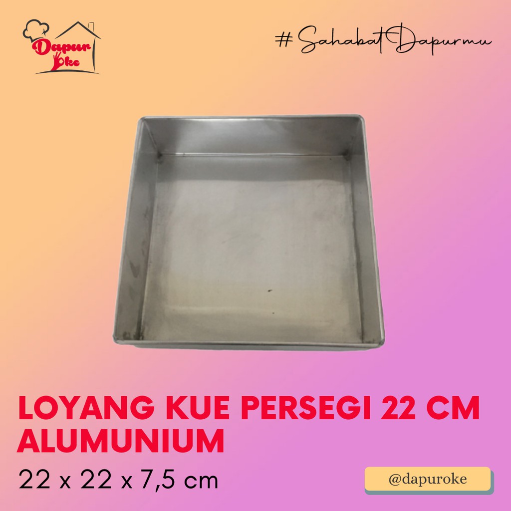 Jual Loyang Kue Persegi 22 cm Alumunium | Shopee Indonesia