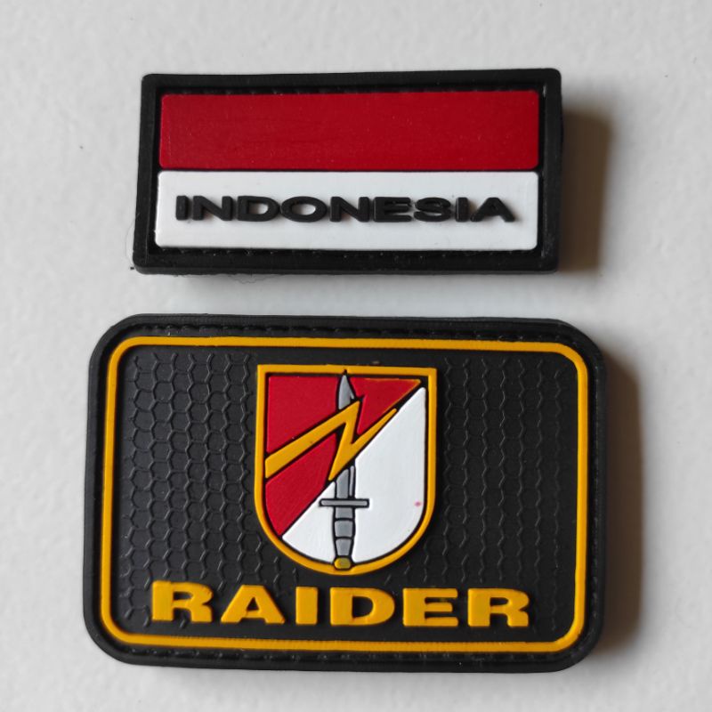 Jual patch rubber logo raider tni + bendera indonesia kecil satu set ...
