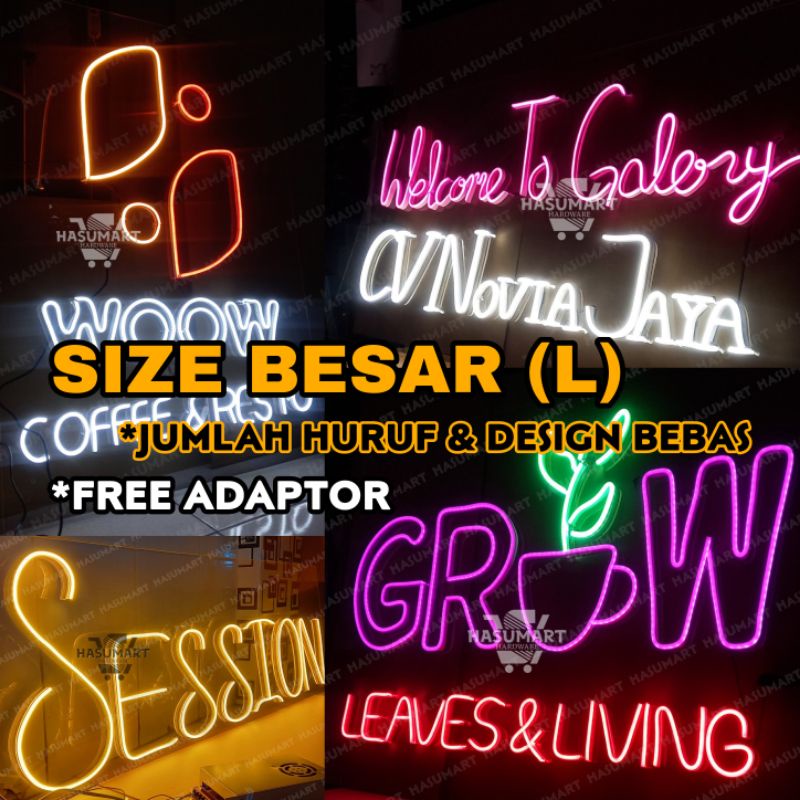 Jual Lampu neon Sign Custom LED Flex Size Besar (60 CM Hingga 1Meter ...