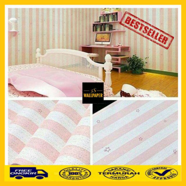 Jual Wallpaper Dinding Ruang Tamu Salur Polkadot Hijau Pink Bata Hk Wallpaper Wallpaper Sticker ...