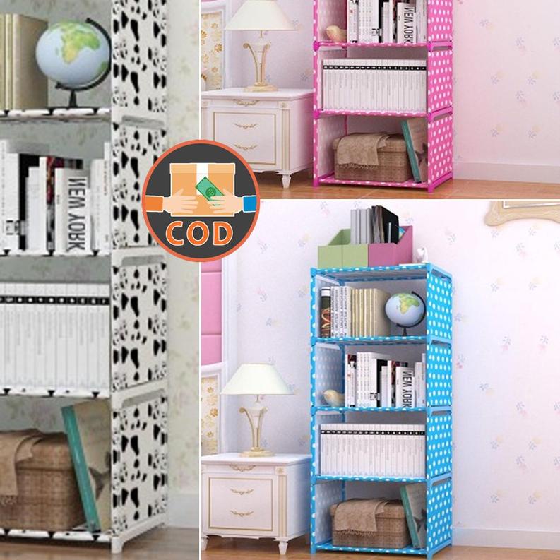 Jual Rak Buku portable Serbaguna Rak Buku minimalis 5 Lapis 4 Ruang rak ...