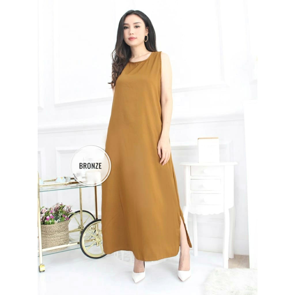 Jual Singlet Dalaman Gamis Long Dress Tangtop Basic - Loose Dress Polos | Shopee Indonesia