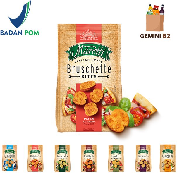 Jual Maretti Bruschette Bites / Chips Snack Roti Kering Impor 70gr ...