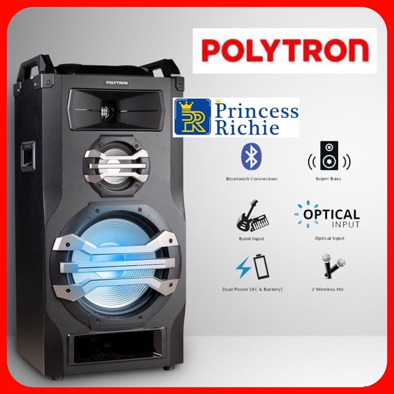 Jual Speaker meeting polytron PTS 12K15 bluetooth plus 2 mic wireless ...