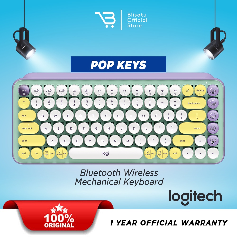Jual Logitech POP Keys Wireless Mechanical Emoji Keyboard - Day ...