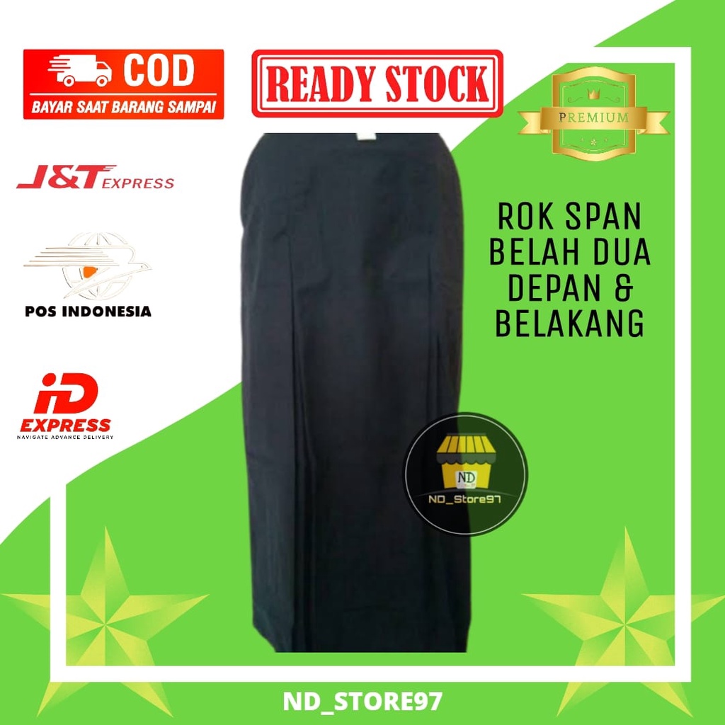Jual ROK SPAN HITAM PLOI 4/ WIRU 2 DEPAN BELAKANG / WIRU 4 / BELAH DUA ...