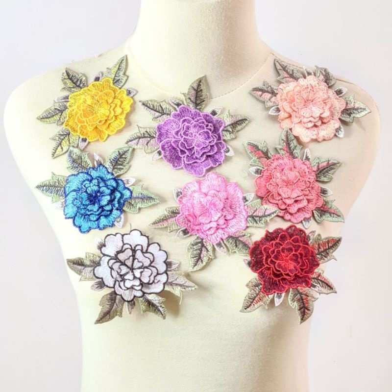 Jual bordir bunga 3d,bunga tabur,patch bunga,bordir baju | Shopee Indonesia