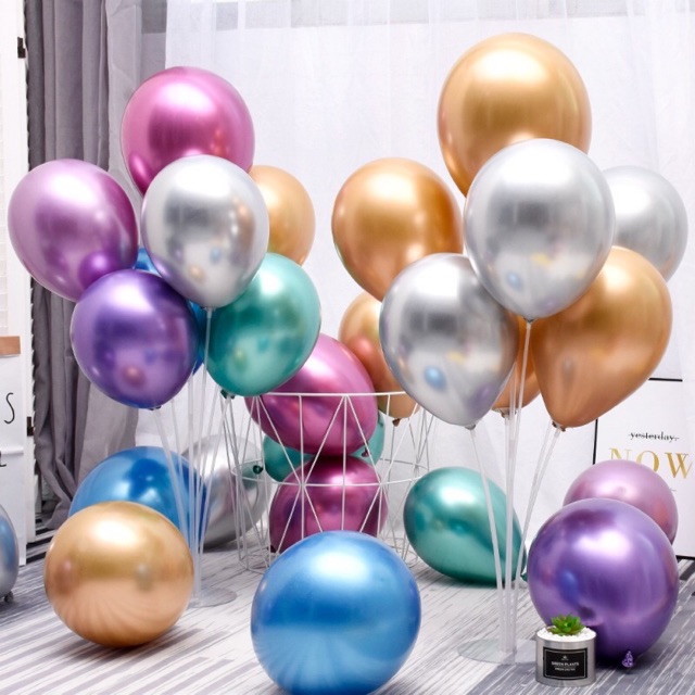 Jual Balon Latex Chrome Premium Quality 12 inch isi 10 | Shopee Indonesia