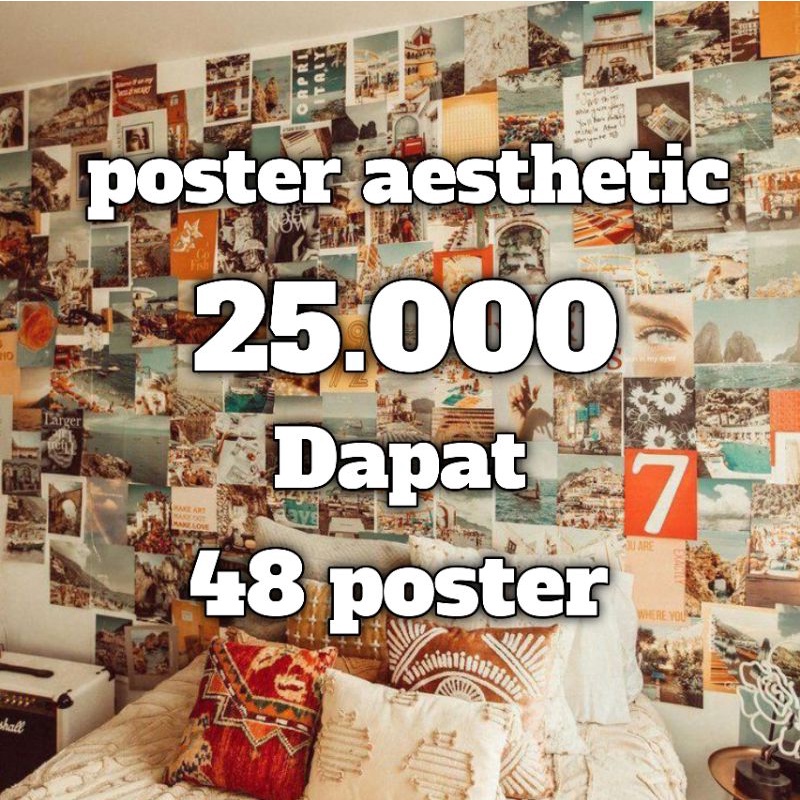 Jual poster dinding aesthetic isi 48 pcs | Shopee Indonesia