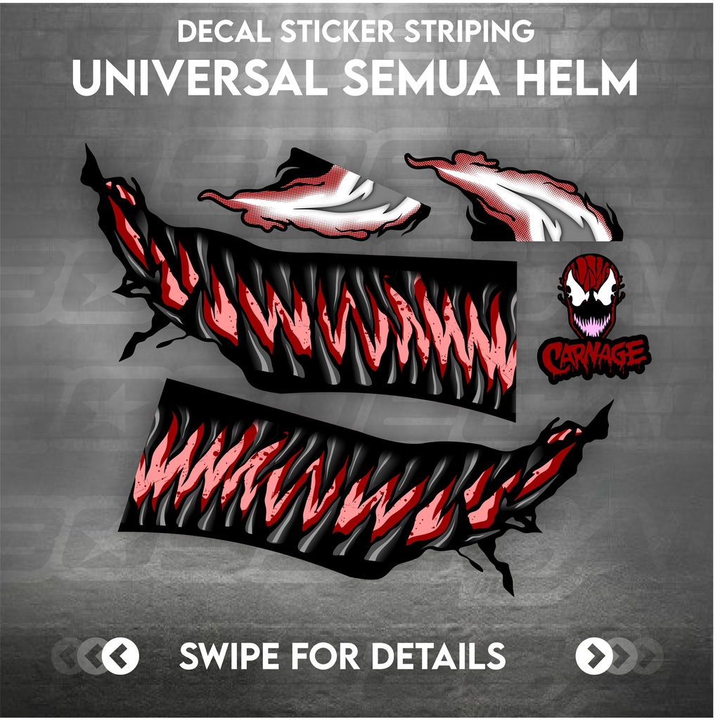 Jual STIKER HELM UNIVERSAL MOTIF ANTI VENOM FULL SET STRIPING | Shopee ...