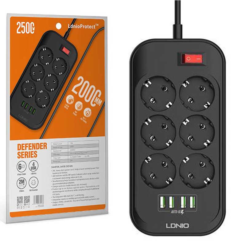 Jual LDNIO SE6403 Stop Kontak 3 Power Socket 6 USB fast charging lLDNIO SE3631 | Shopee Indonesia