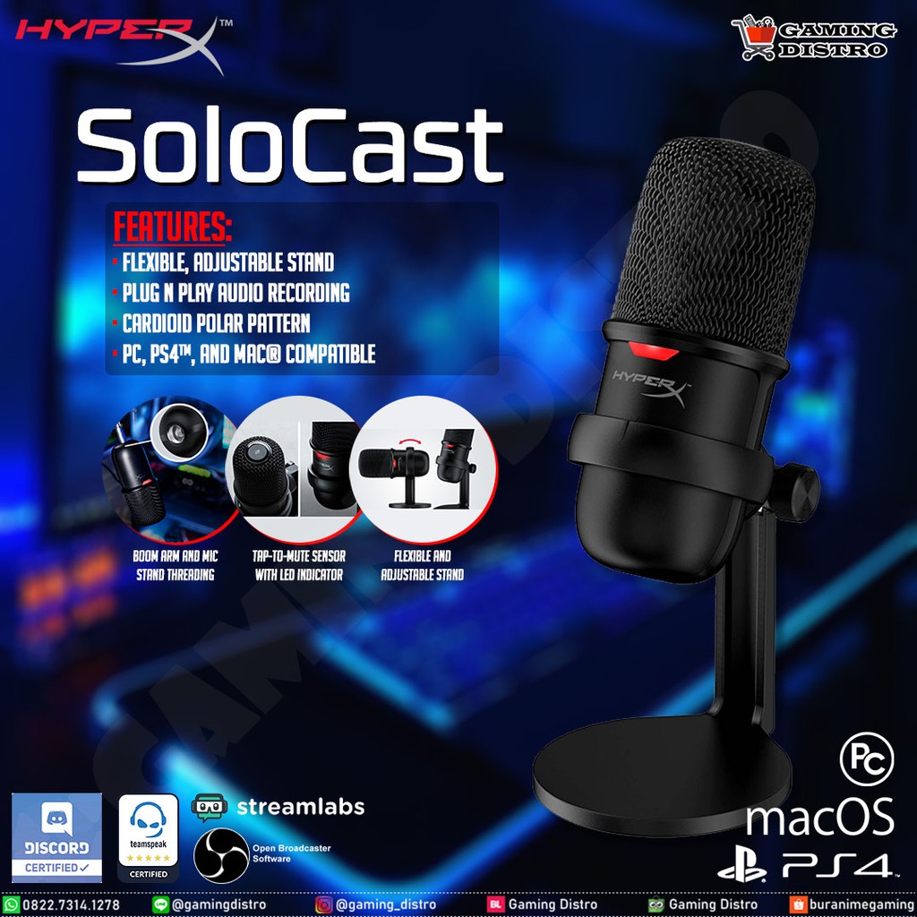Jual HyperX SoloCast - HyperX SoloCast USB Gaming Microphone | Shopee ...