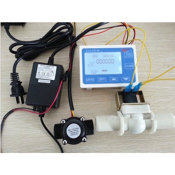 Jual New 1/2" Water Flow Control LCD Meter + Flow Sensor Solenoid valve ...