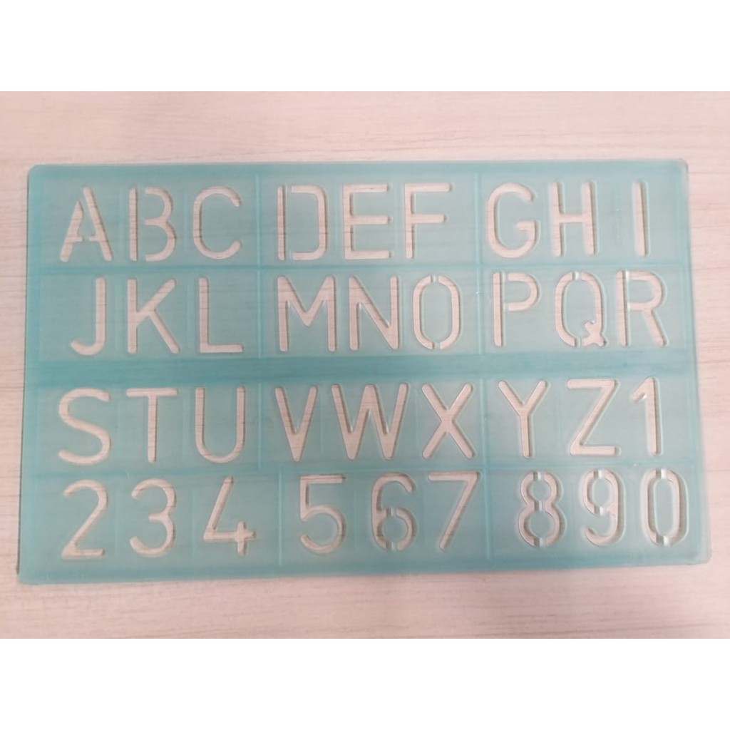 Jual Penggaris Sablon Huruf dan Angka mal Abjad Butterfly 250 ABC ...