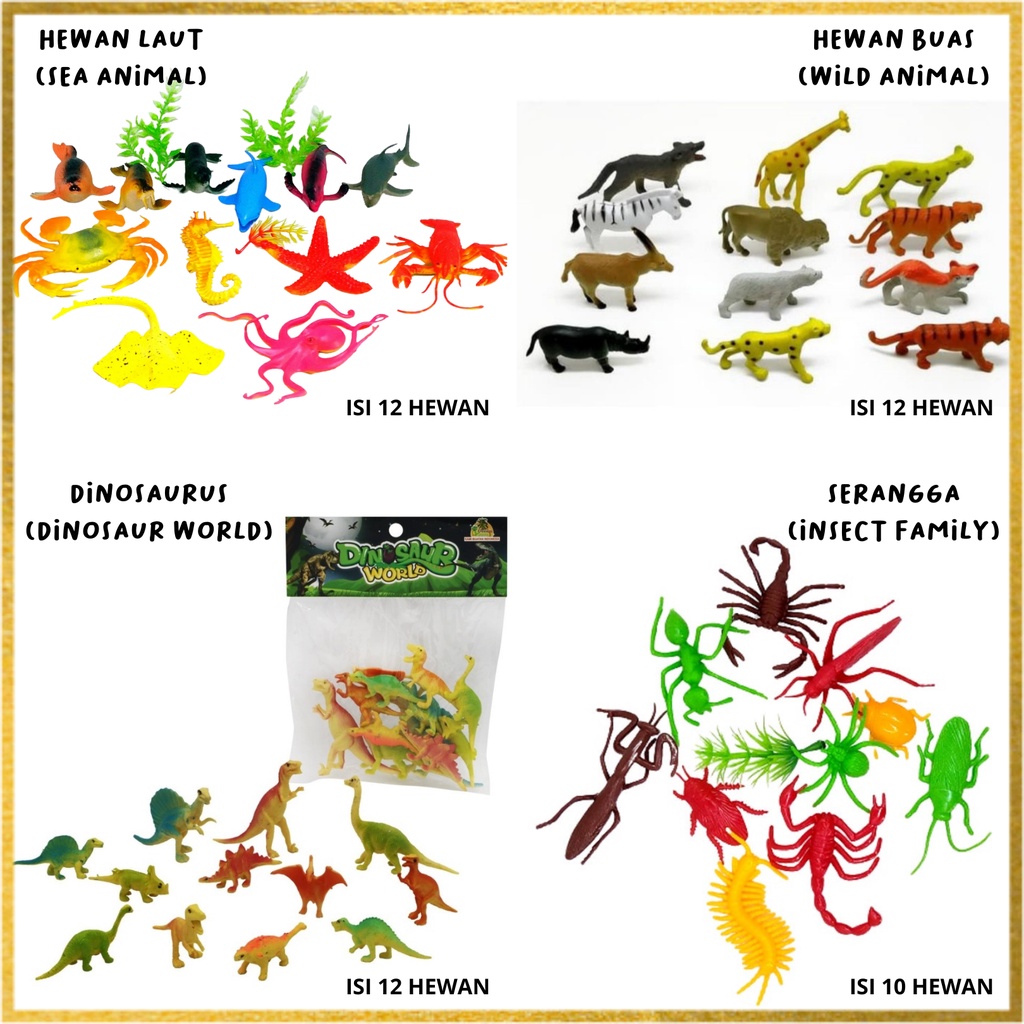 Jual Mainan Figurine Set Miniatur Hewan Binatang Liar Ternak Laut ...