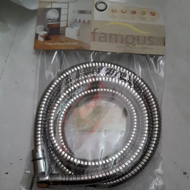 Jual Selang air selang flexsible serat famous selang shower besi 1,5 m ...