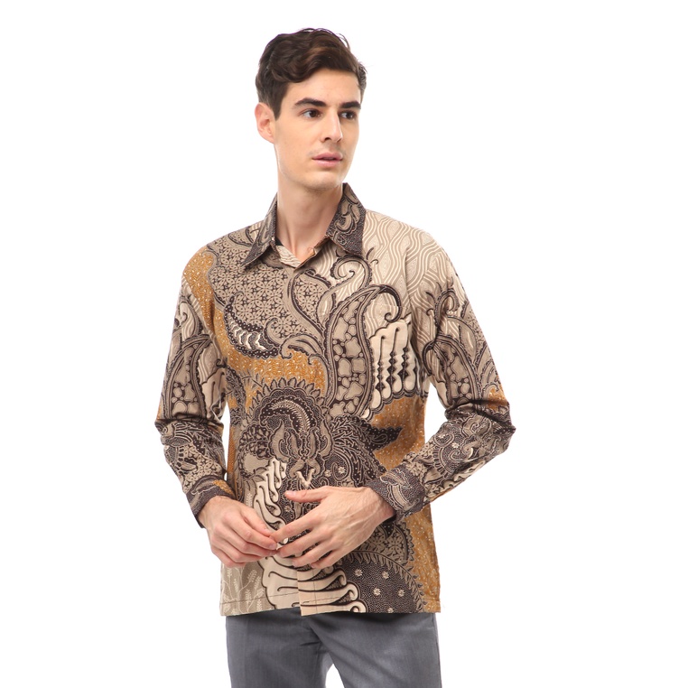 Jual Hamlin Kendrick Atasan Formal Kemeja Batik Pria Kresna Long Sleeve ...