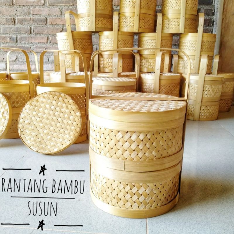 Jual Rantang Bambu susun polos d20 | Shopee Indonesia