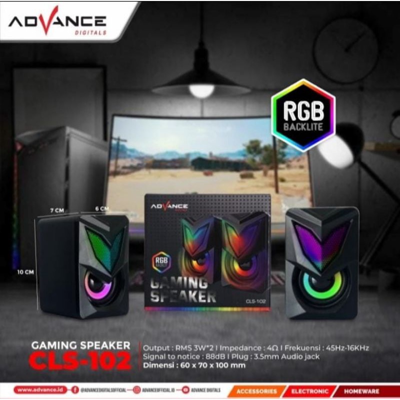 Jual Speaker Laptop Gaming Advance CLS-102 Speaker USB Gaming Rgb ...