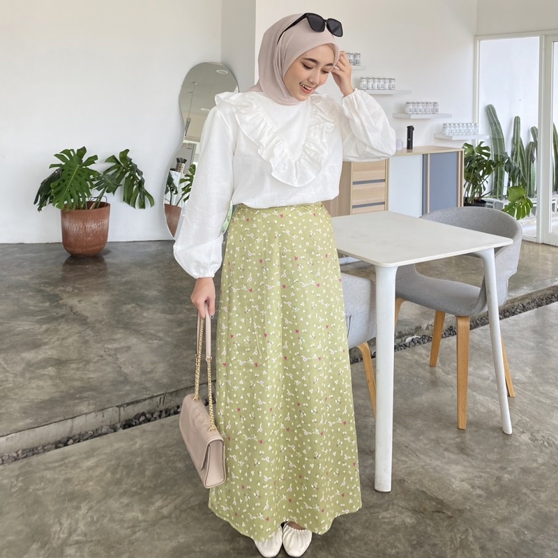 Jual SAKURA PATTERN - FLORAL SKIRT / ROK SPAN PANJANG MOTIF BUNGA / ROK ...