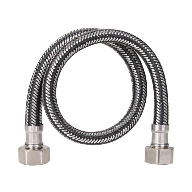 Jual flexible anyam stainless hitam 50 cm selang flexible hose anyam ...