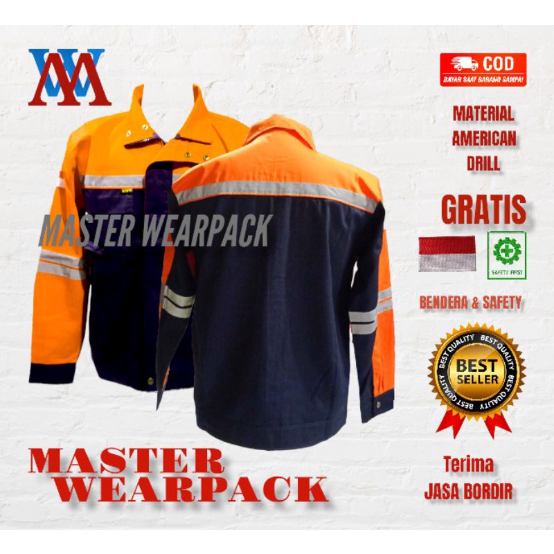 Jual Wearpack Atasan Model Semi Jacket Warna BIRU DONGKER- ORANGE ...