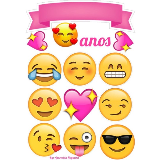 Jual Topper Cake Custom Nama Tema Emoticon / Emoji / stiker | Shopee ...