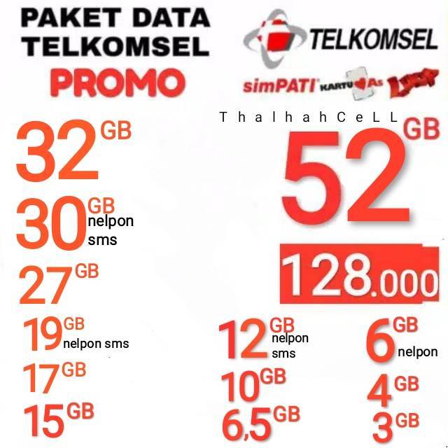 Jual HOT PROMO PAKET TELKOMSEL 52GB, 4GB, 10GB, 15GB | Shopee Indonesia