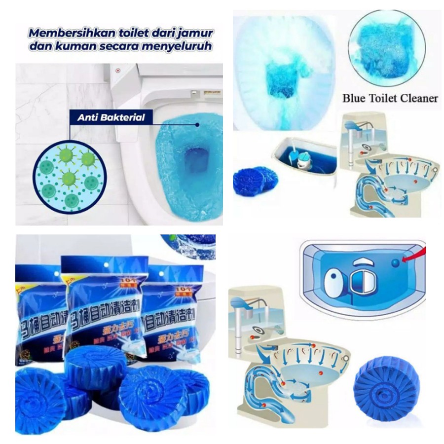 Jual TABLET BIRU PEMBUNUH BAKTERI KLOSET TOILET PENYEGAR/CLEANER ...