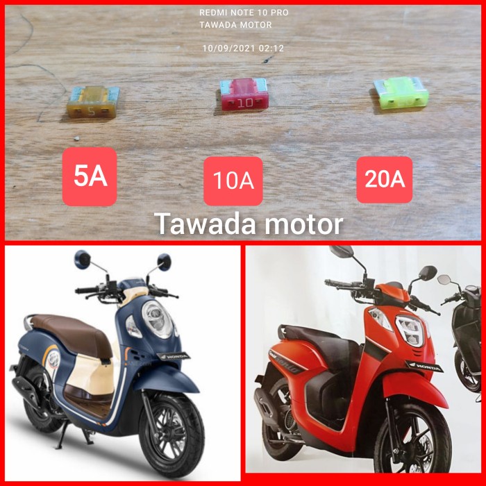 Jual PAKET ISI 3PCS FUSE SIKRING HONDA SCOOPY ESP K2F 2021 BEAT NEW K1A ...