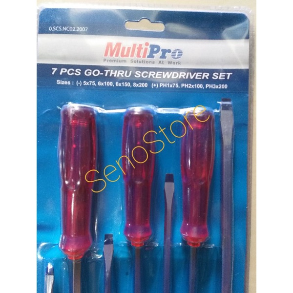 Jual MULTIPRO Obeng ketok getok 7 pcs gothru go thru | Shopee Indonesia