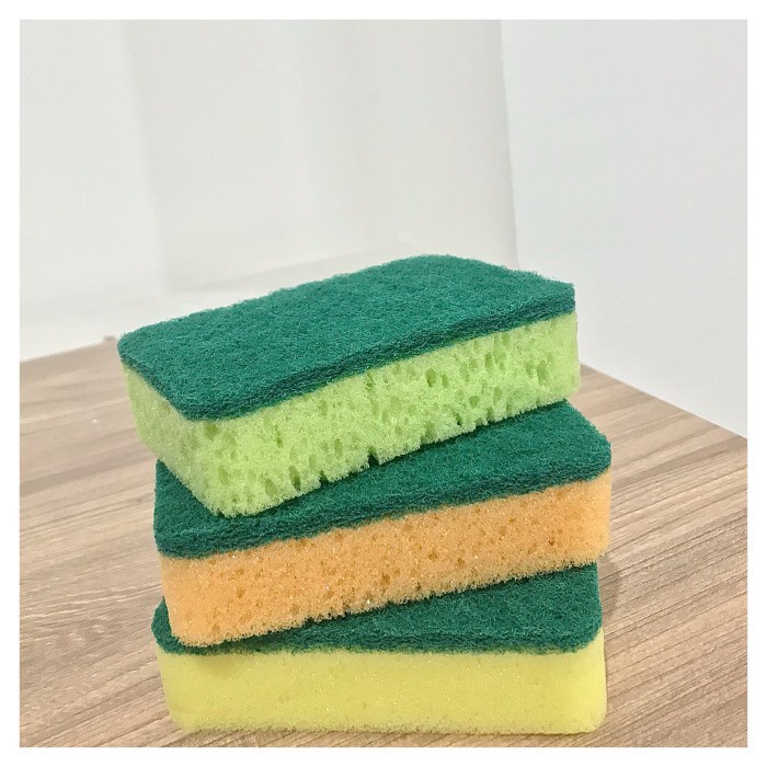 Jual Spon Cuci Piring 3 Pcs Busa Pencuci Piring sponge spons 2 lapis ...
