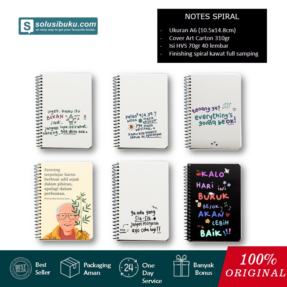Jual Notes / Notebook A6 Spiral ( Solusi Buku ) | Shopee Indonesia